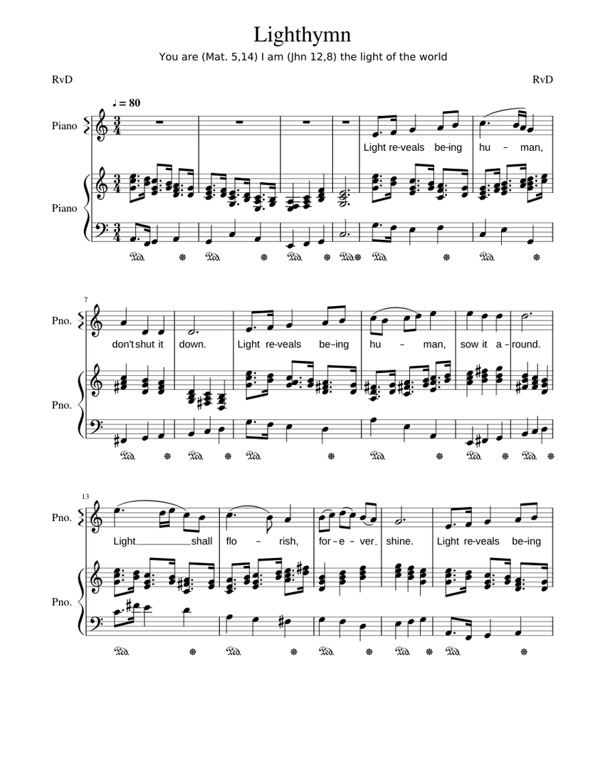Light light Sheet music for Piano (Piano Duo) | Musescore.com