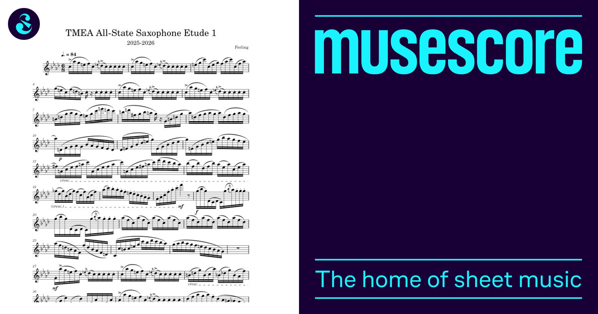 TMEA All-State Saxophone Etude 1 Sheet Music for Saxophone alto (Solo ...