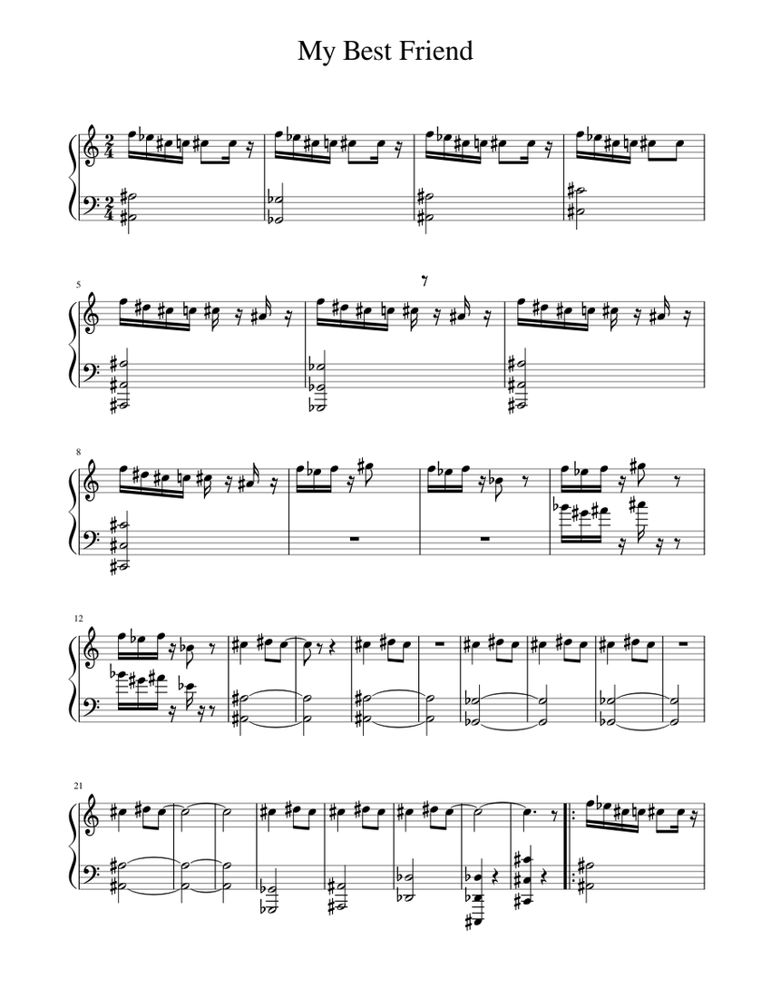 My Best Friend Sheet music for Piano (Solo) Easy | Musescore.com
