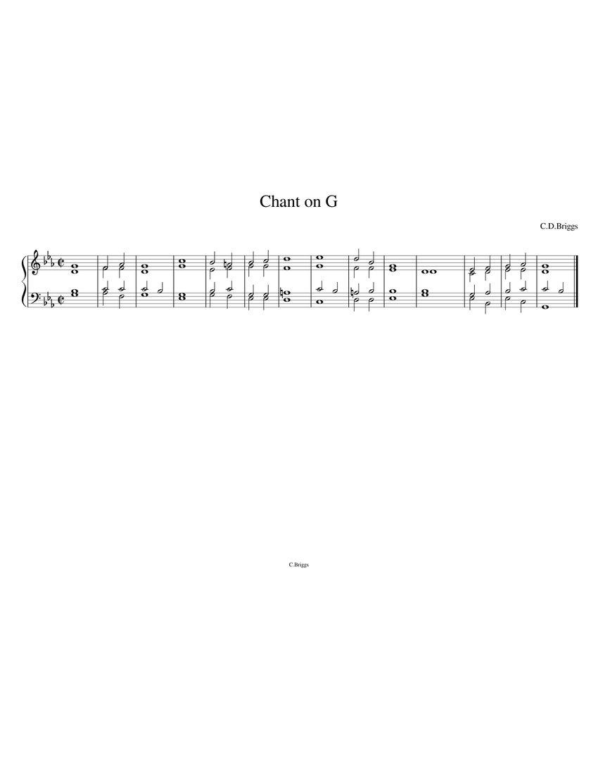 Anglican Chant on G Tonality Sheet Music for Piano (Church Choir) easy ...
