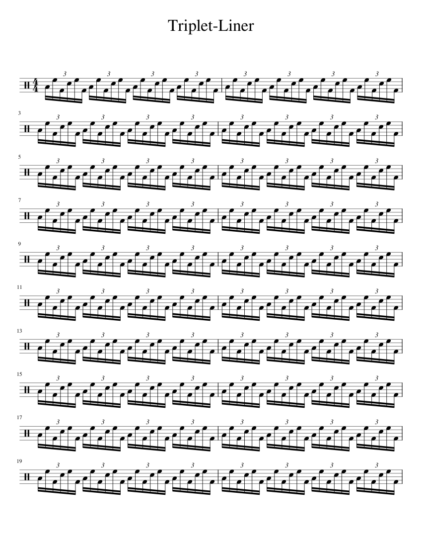 Triplet-Liner Sheet music for Drum group (Solo) | Musescore.com