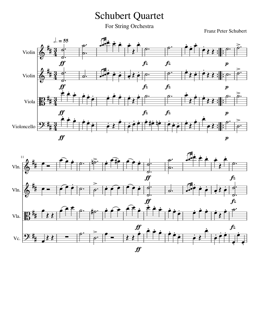 Schubert Quartet - Franz Peter Schubert - piano tutorial