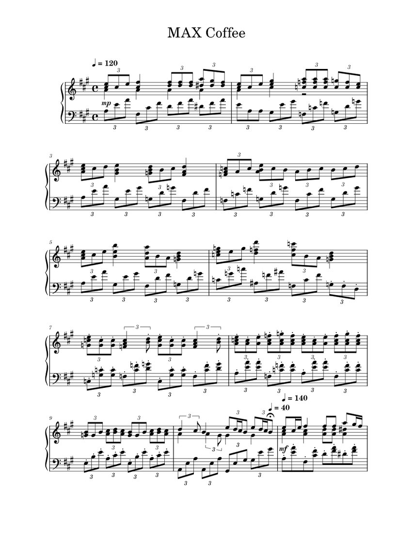 MAX Coffee Sheet music for Piano (Solo) | Musescore.com
