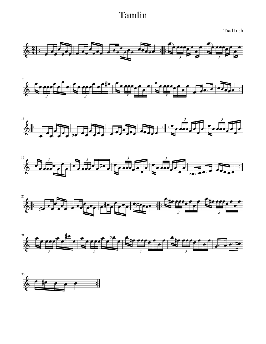 Traditional music - Tamlin Sheet music for Piano (Solo) | Musescore.com