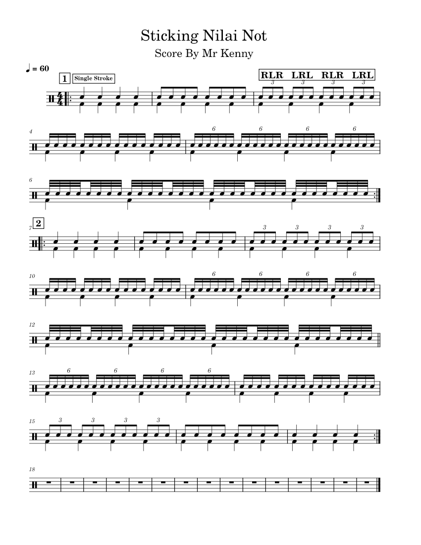 Sticking Nilai Not TIMMY Sheet music for Drum group (Solo) | Musescore.com