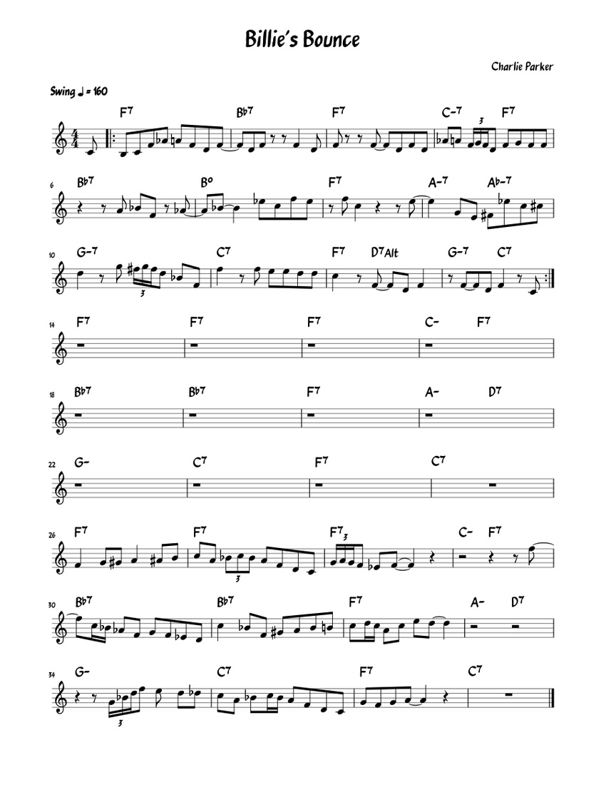 Billies Bounce - piano tutorial