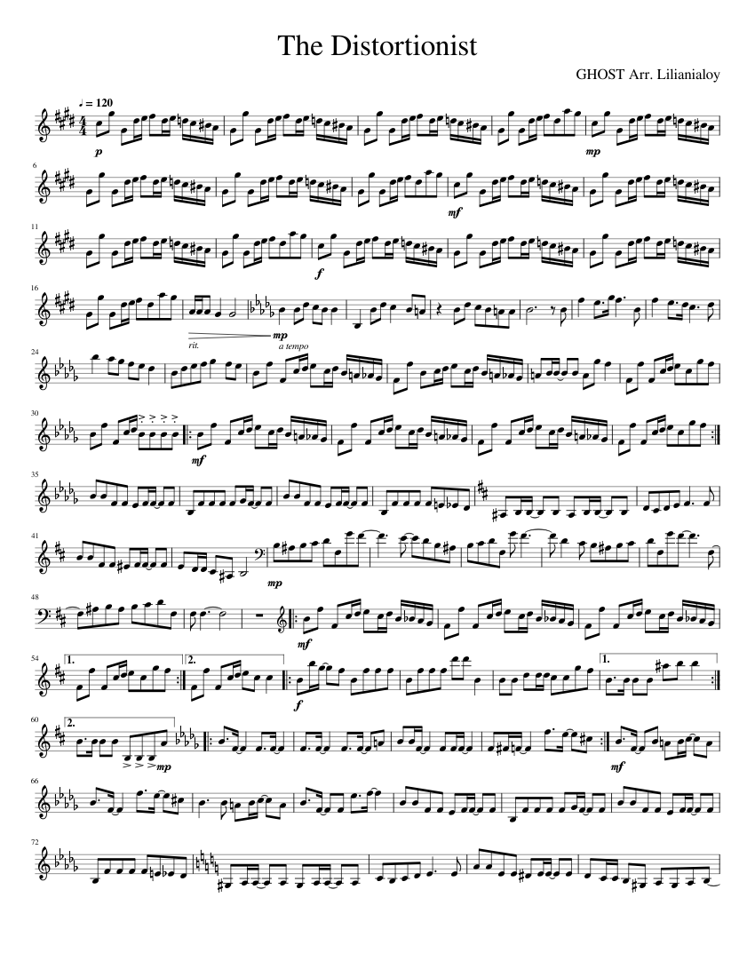 The Distortionist Bb clarinet Sheet Music for Clarinet in b-flat (Solo ...