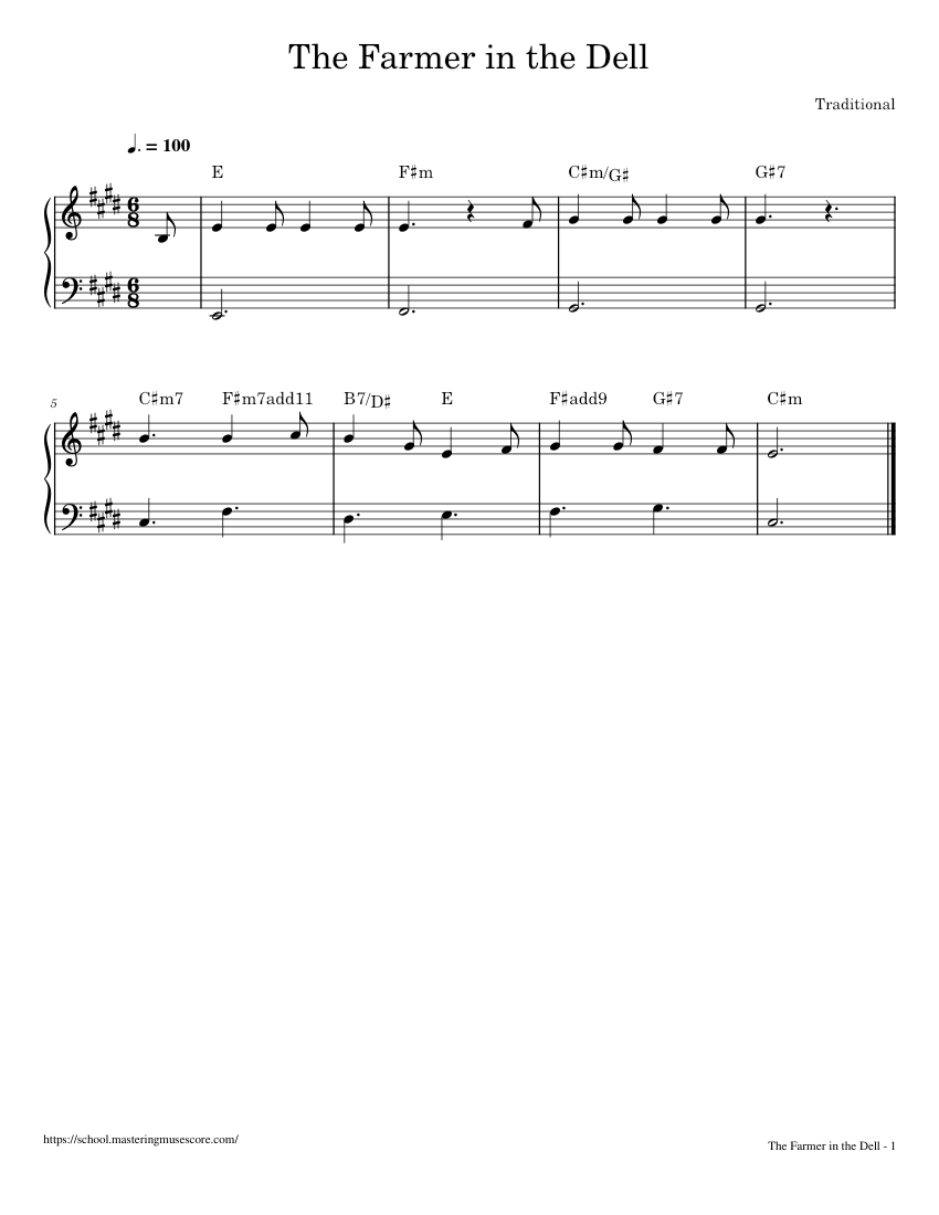 Farmer In The Dell – Misc Traditional Farmer In The Dell harmonization ...