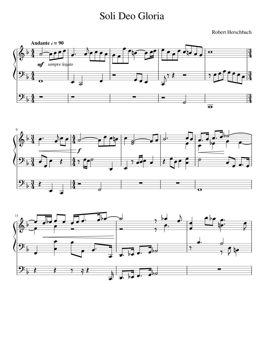 Soli Deo Gloria Sheet Music for Organ (Solo) | MuseScore.com