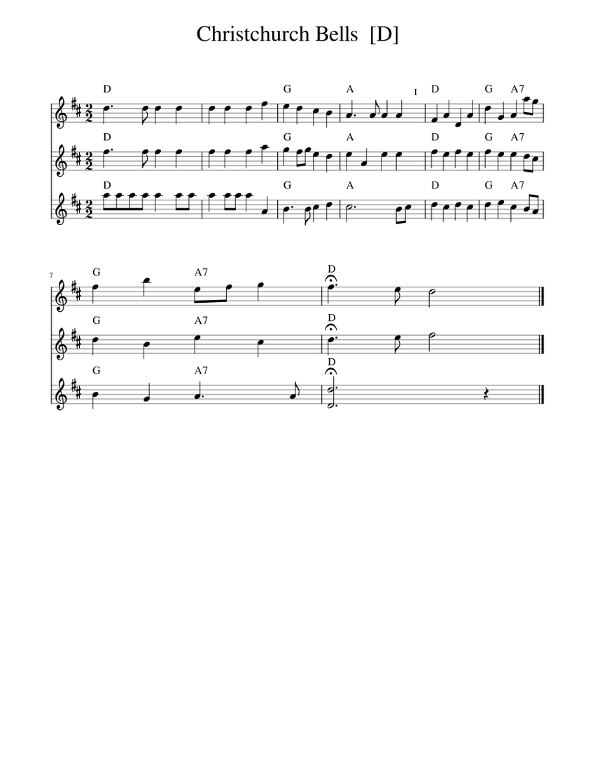 Christchurch Bells Sheet music for Piano (Mixed Trio) | Musescore.com