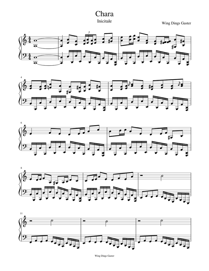 Chara - piano tutorial