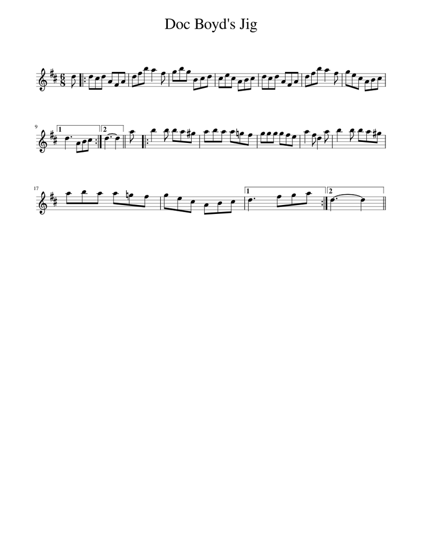 Doc Boyd's Jig Sheet music for Piano (Solo) | Musescore.com