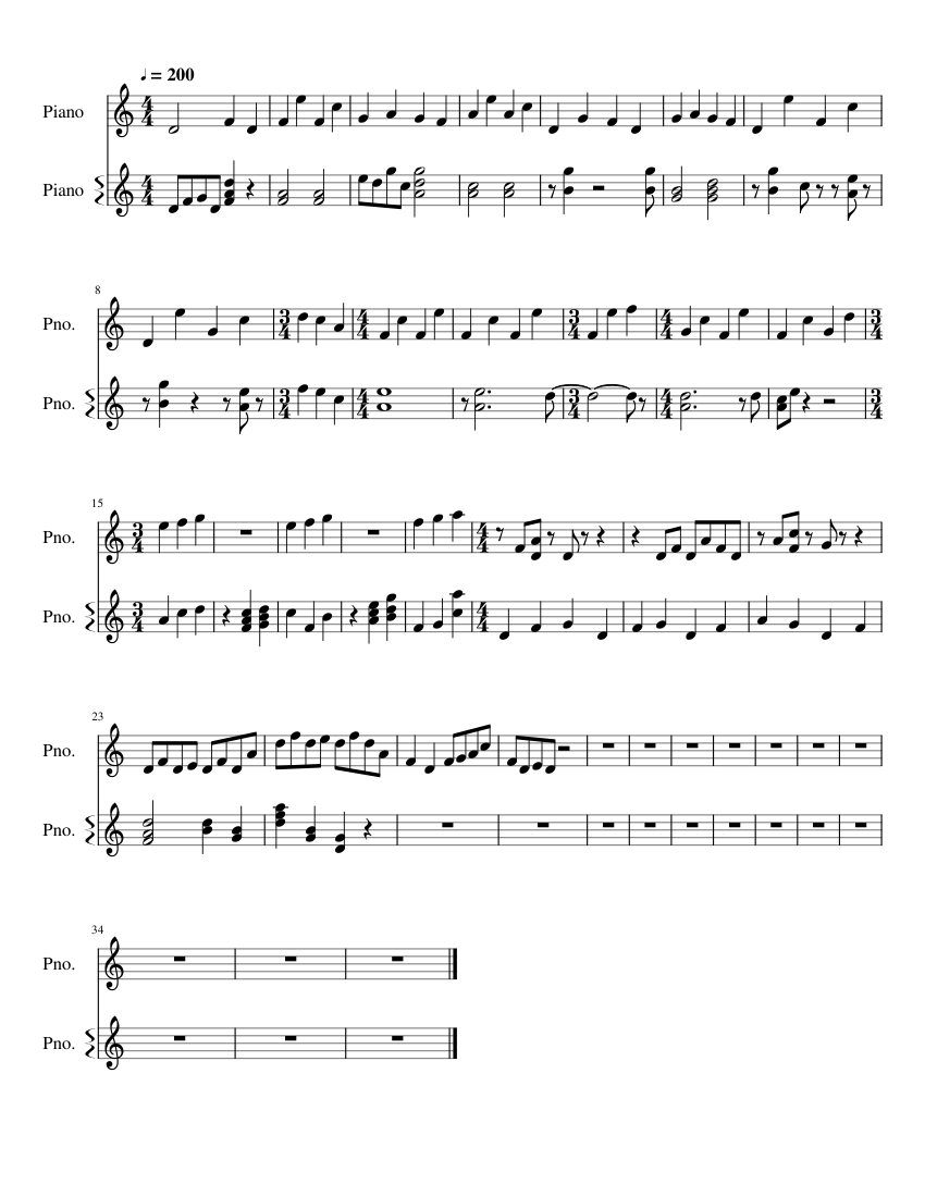 Variation on Grove Sheet music for Piano (Piano Duo) | Musescore.com