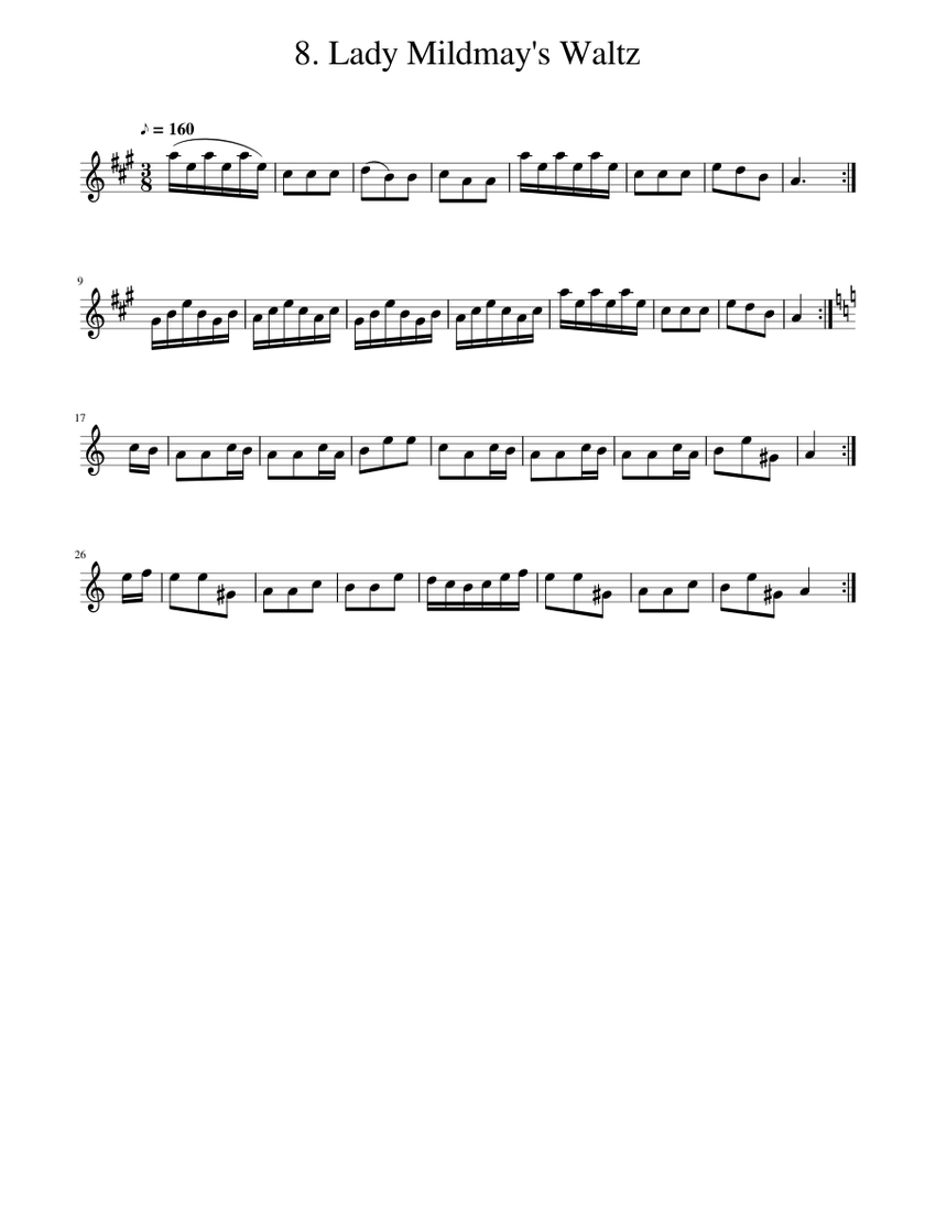 8. Lady Mildmay's Waltz Sheet music for Piano (Solo) Easy | Musescore.com