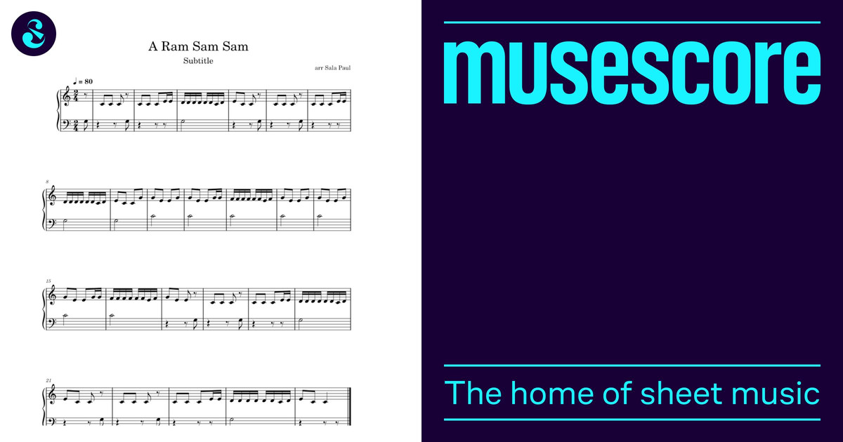 A Ram Sam Sam Sheet Music for Piano (Solo) Easy | MuseScore.com