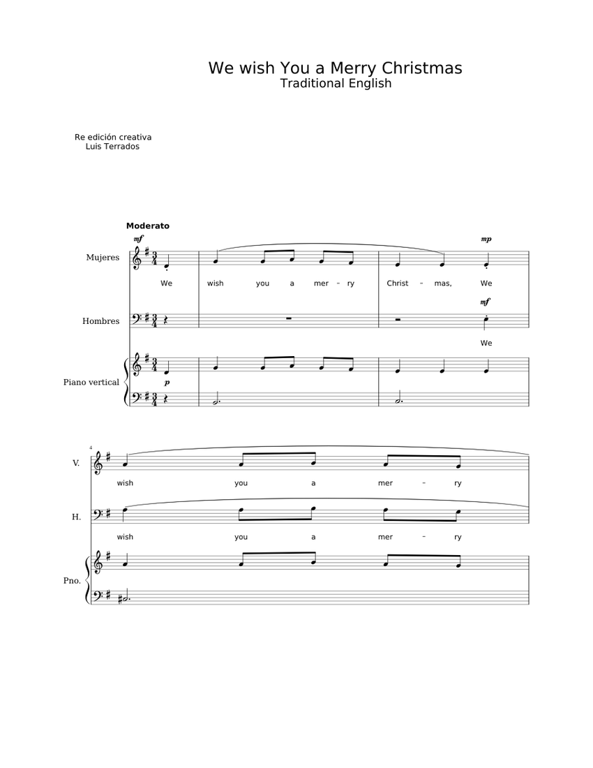 Merry Christmas 2019 Sheet music for Piano, Female, Male (Mixed Trio ...