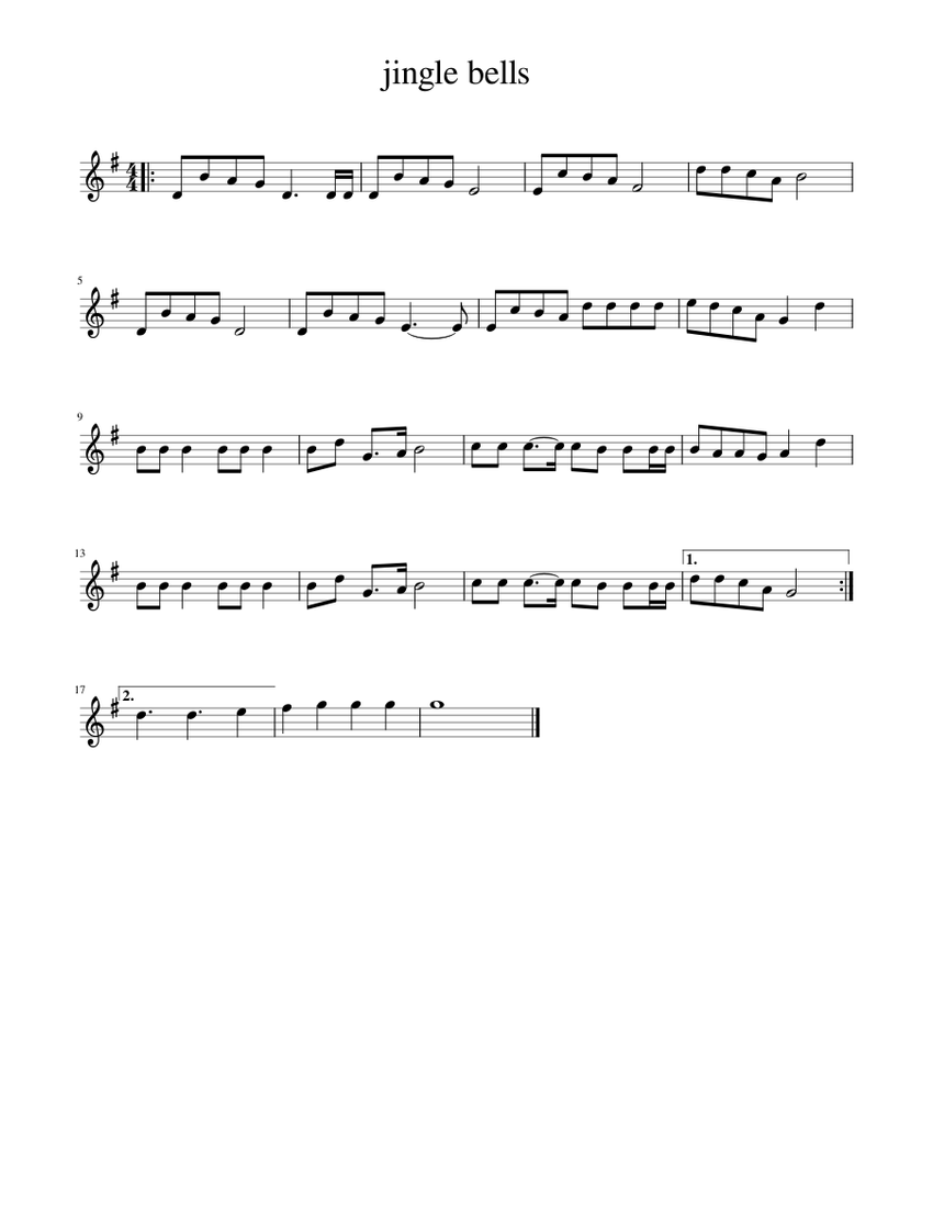 jingle bells - violin - [easy] Sheet Music for Violin (Solo ...