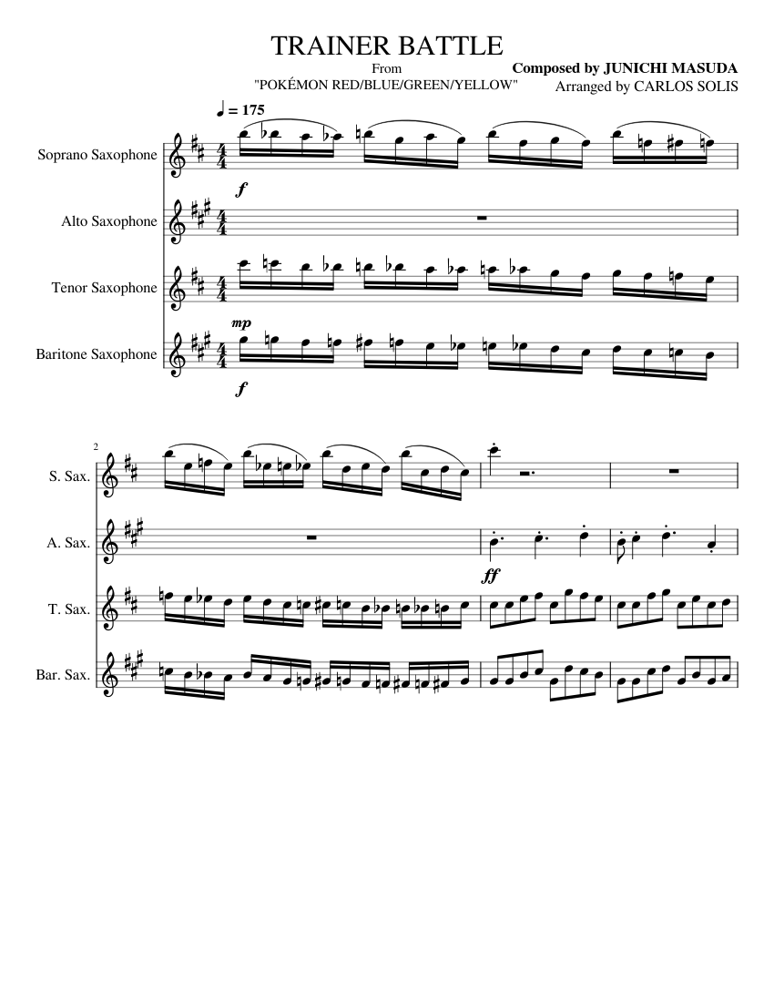 TRAINER BATTLE (POKÉMON RED/BLUE/GREEN/YELLOW) by CARLIT0CHURRIT0 Sheet ...