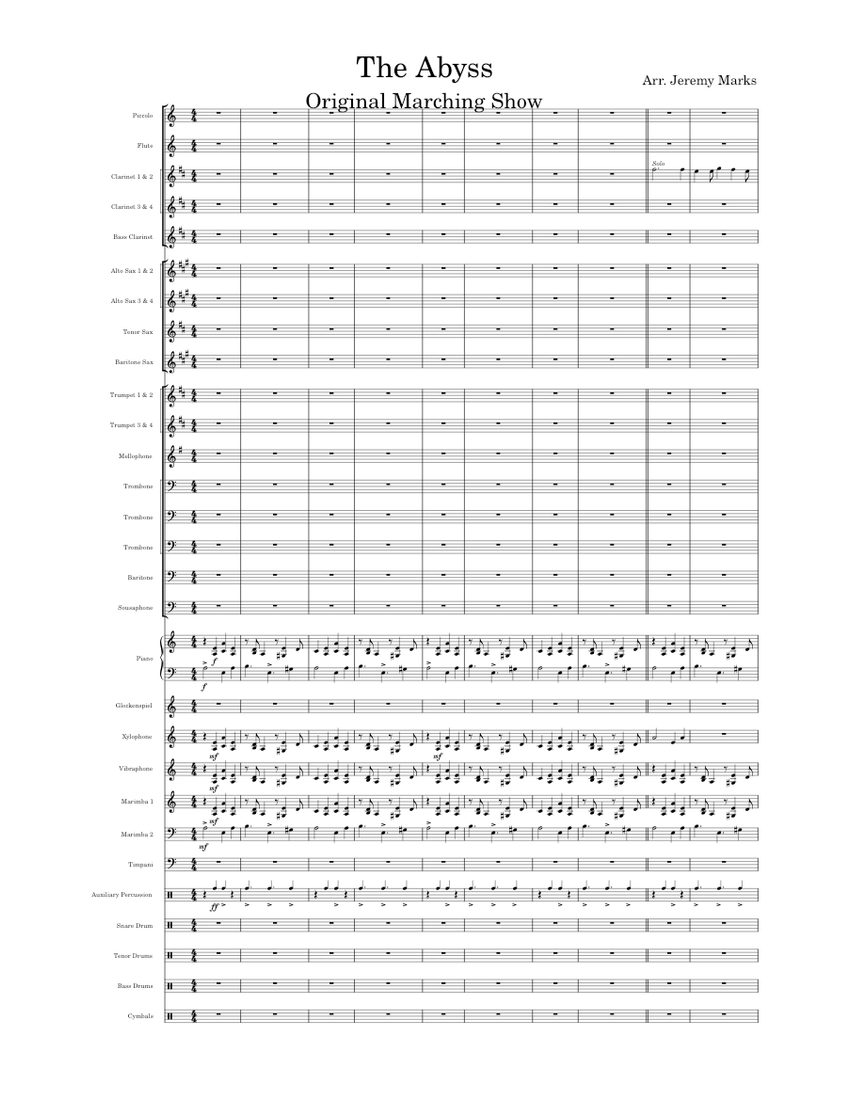 The Abyss Sheet music for Piano, Trombone, Flute piccolo, Flute & more ...