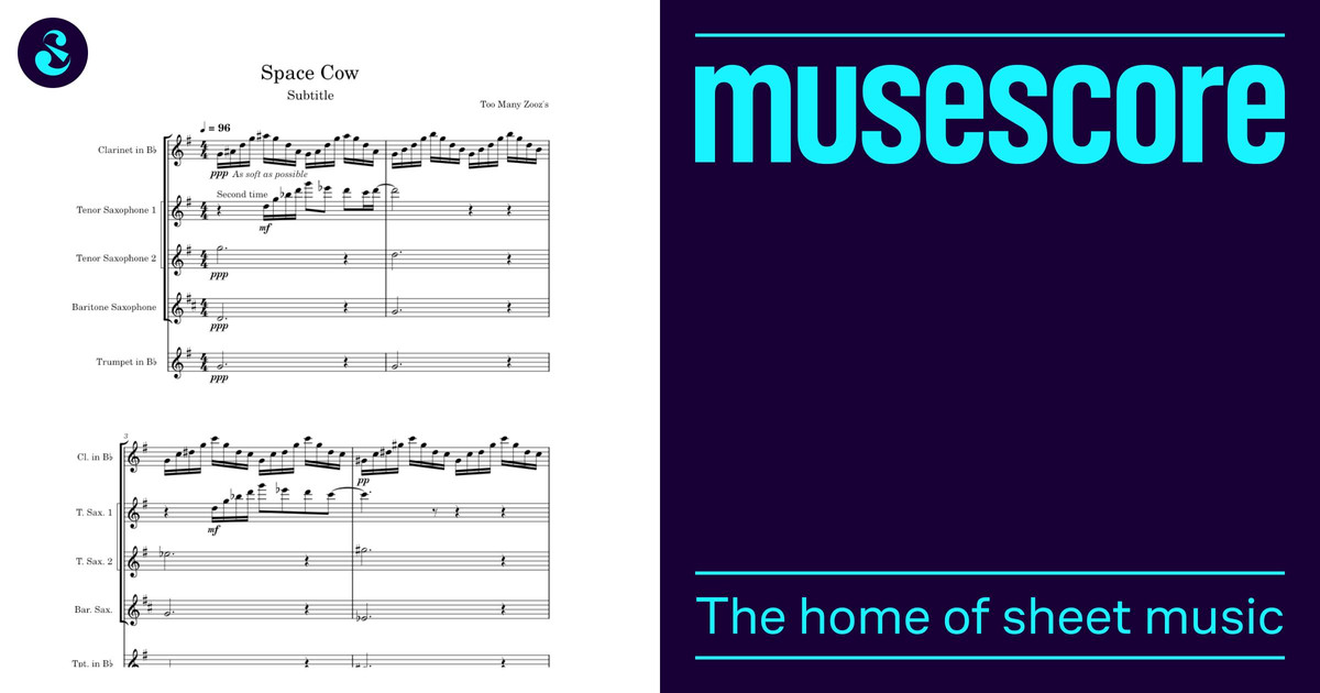 Space Cow – Moon Zooz Sheet Music for Saxophone tenor, Saxophone ...