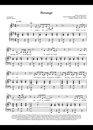 Play Official version of Strange Sheet Music by Celeste for Piano ...