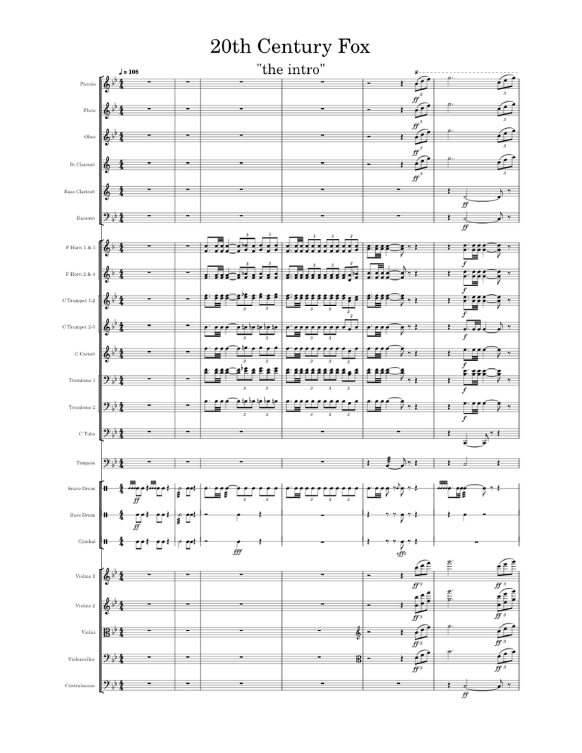 20th Century Fox Theme – Alfred Newman (Orchestrated by) Sheet Music ...