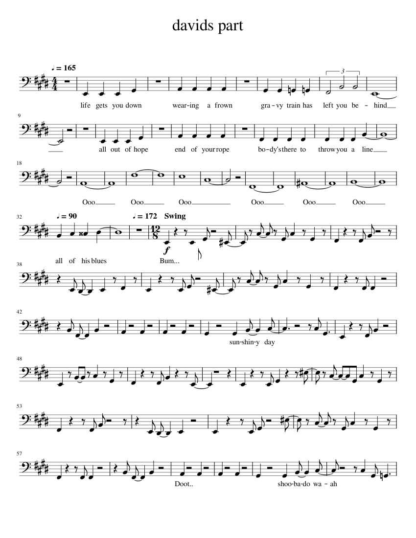 davids part Sheet music for Piano (Solo) Easy | Musescore.com
