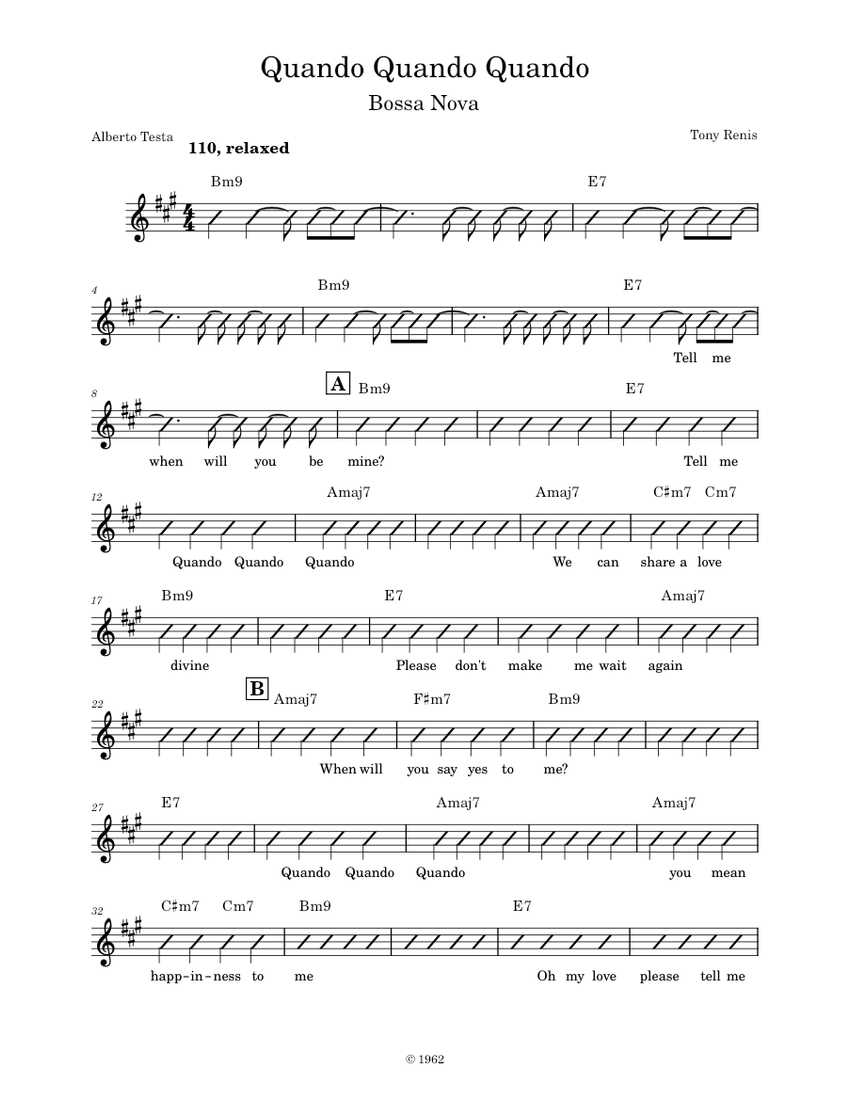 Quando_Quando_Quando - Buble Version (Lead Sheet) Sheet Music with ...