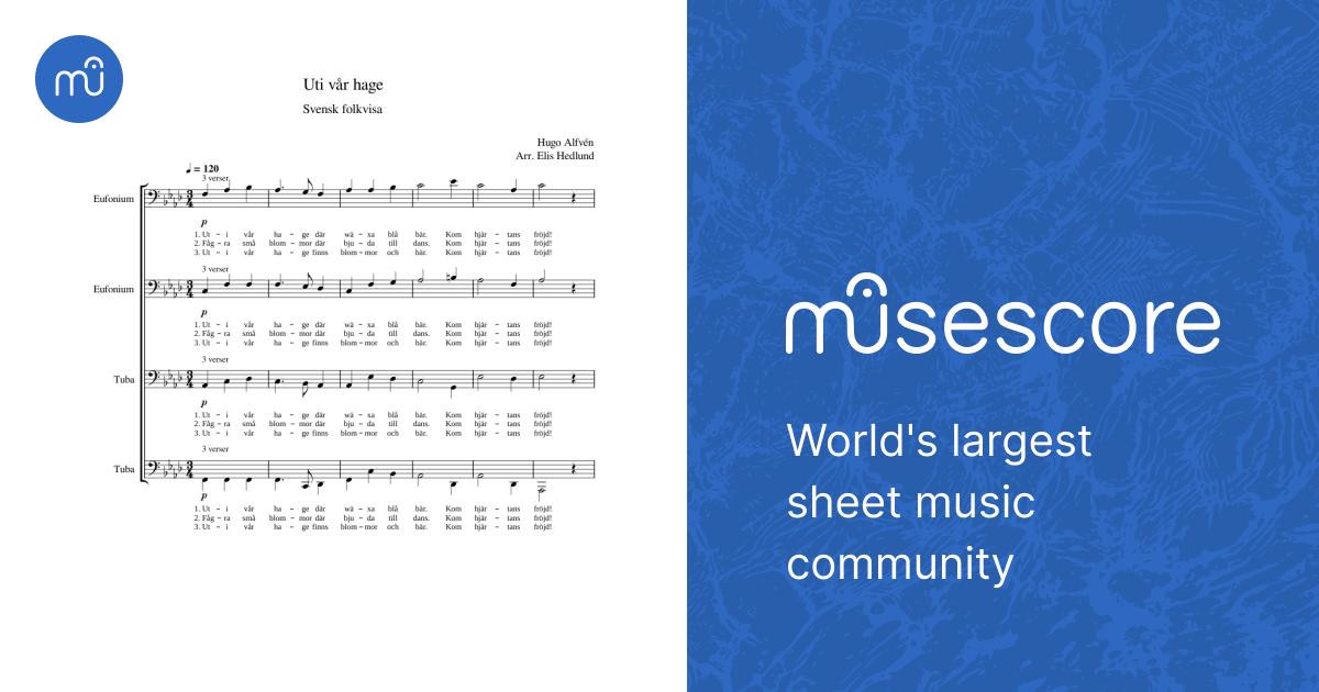 Uti vår hage Tuba Ensemble Sheet music for Tuba (Brass Quartet ...
