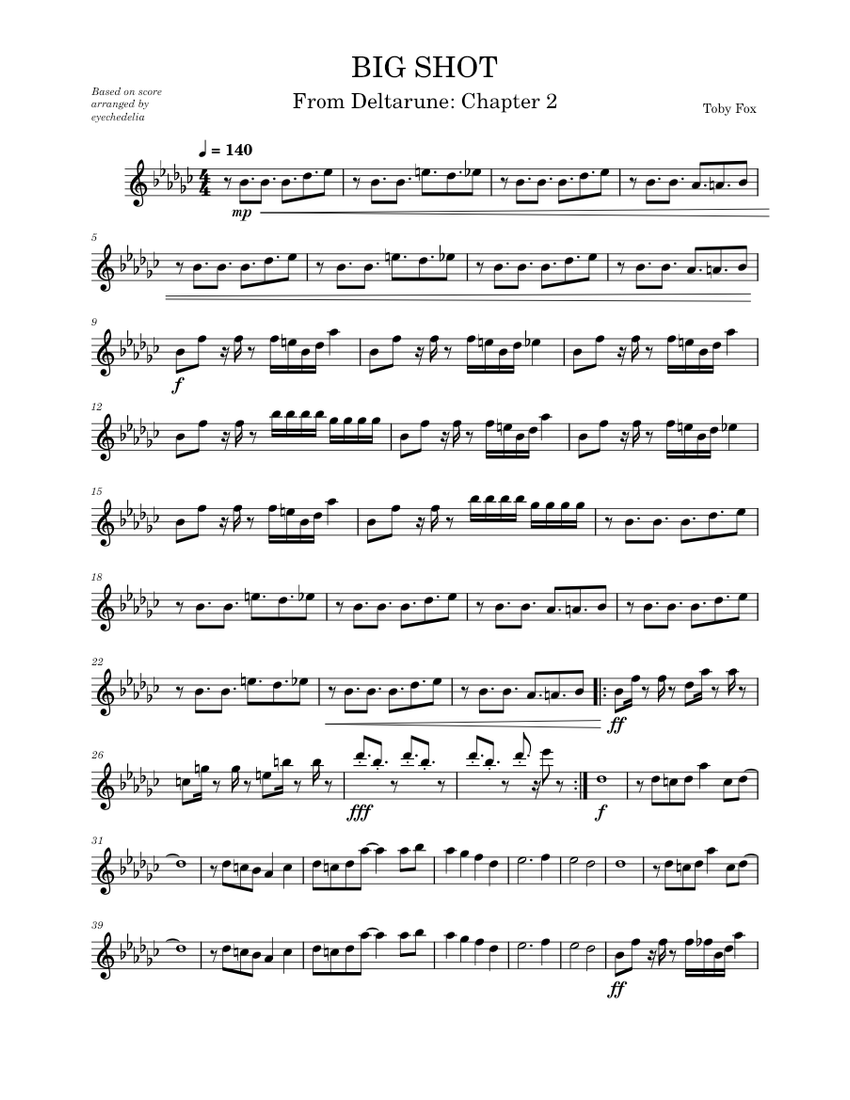 BIG SHOT - Deltarune: Chapter 2 – Toby Fox | Flute Solo Arrangement ...