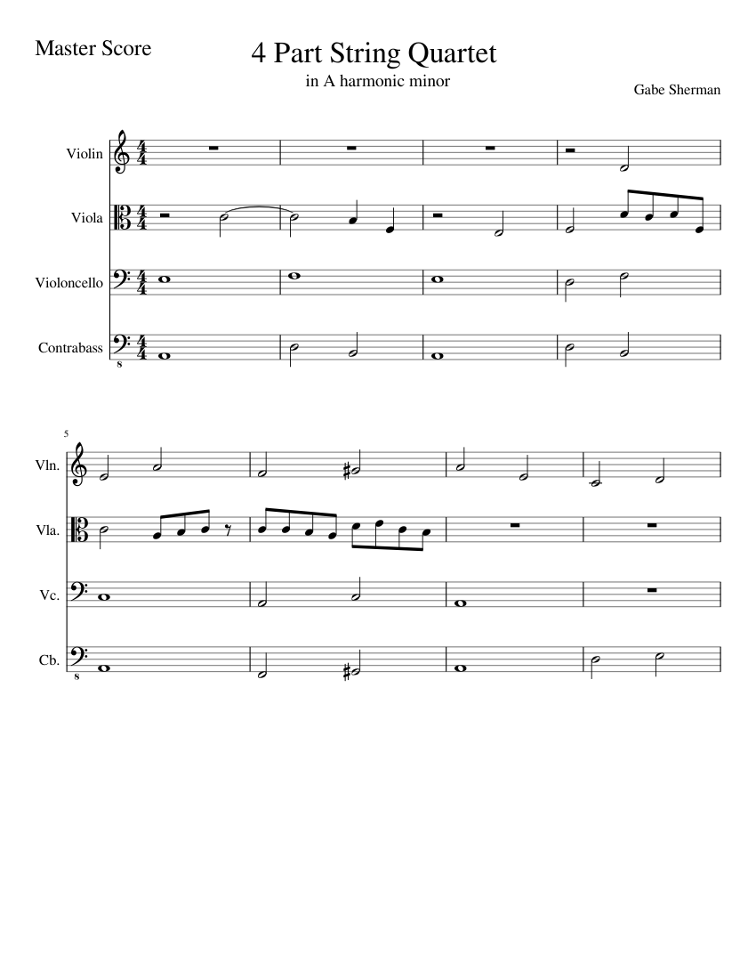 String Quartet in A minor - piano tutorial