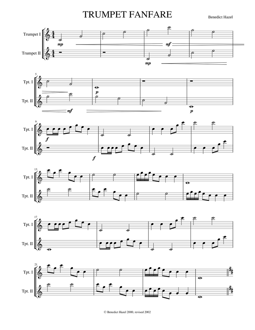 Trumpet Fanfare Sheet Music for Trumpet other (Brass Duet) | MuseScore.com