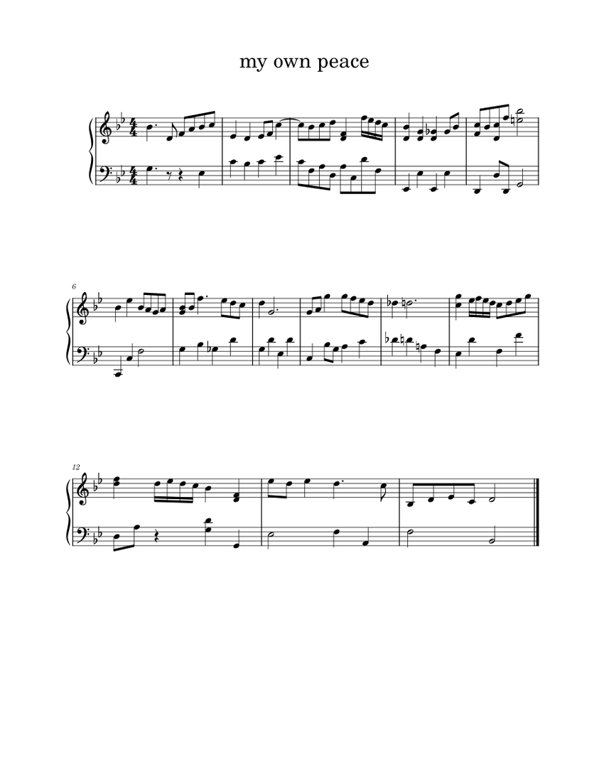my_own_peace Sheet music for Piano (Solo) | Musescore.com
