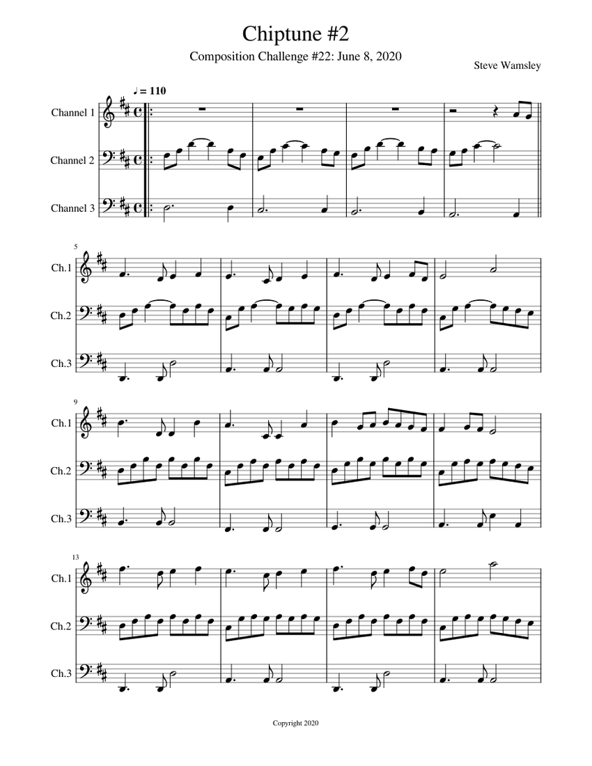 Chiptune #2 Sheet music for Piano (Mixed Trio) | Musescore.com