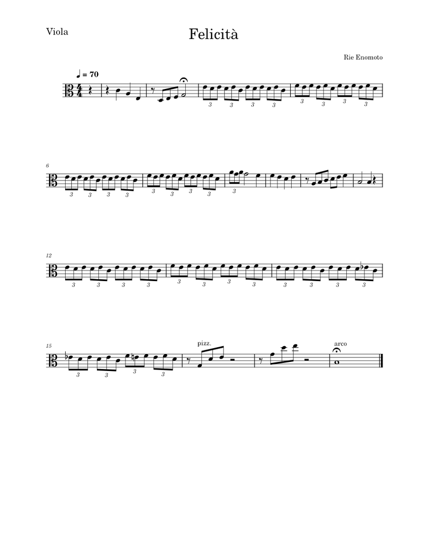 Felicità-Viola Sheet music for Viola (Solo) | Musescore.com