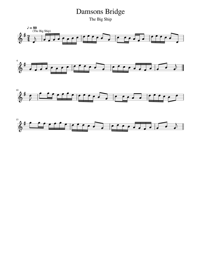 Damsons Bridge Sheet music for Piano (Solo) Easy | Musescore.com