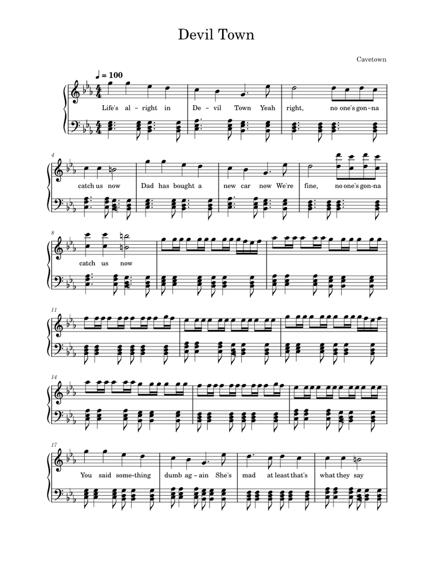 Devil town – cavetown Sheet Music for Piano (Solo) | MuseScore.com