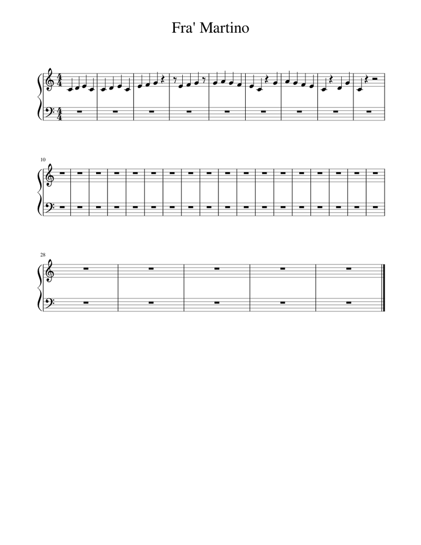 Fra' Martino Sheet music for Piano (Solo) Easy | Musescore.com