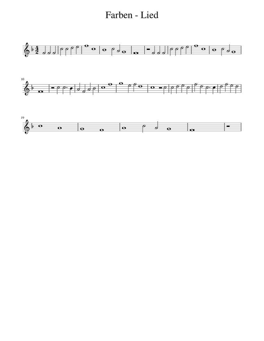 Farben - Lied Sheet Music for Piano (Solo) easy | MuseScore.com