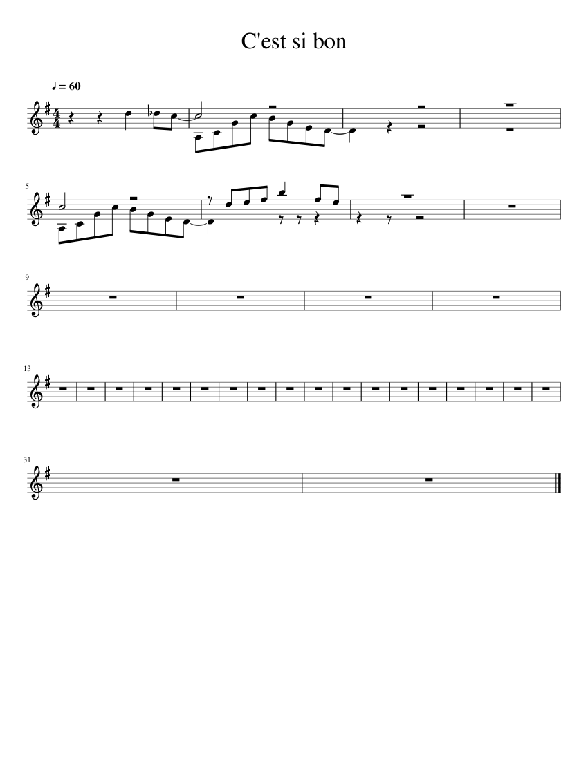 C'est si bon Sheet music for Piano (Solo) Easy | Musescore.com