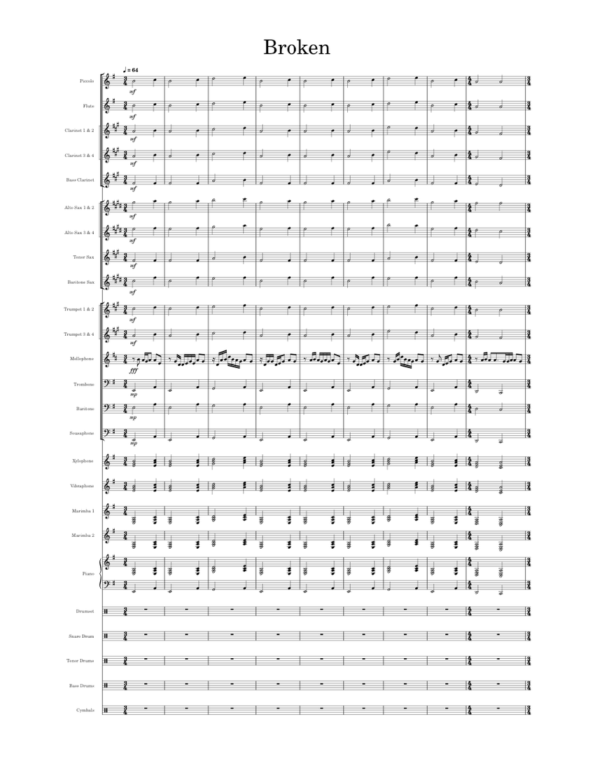 Broken Movement 2 - piano tutorial