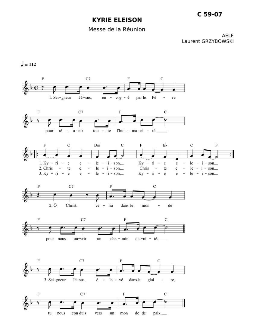 Kyrie eleison – Misc Traditional KY Seigneur Jesus Christ envoye par le ...