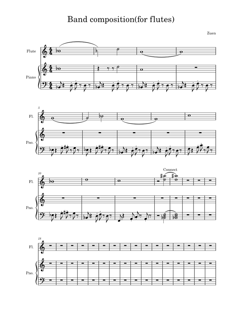 Band composition for flutes(school project also my first time composing ...