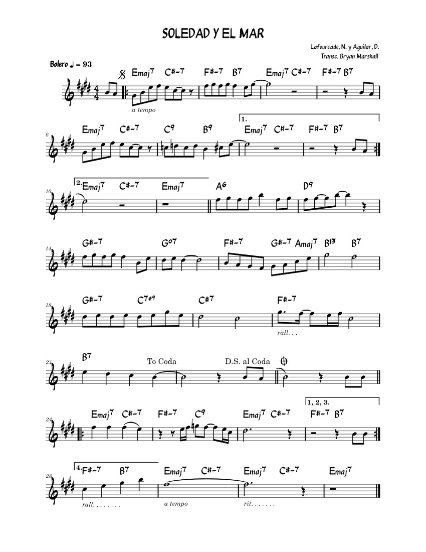 Soledad y el mar – Natalia Lafourcade Sheet Music with Chords for Piano ...