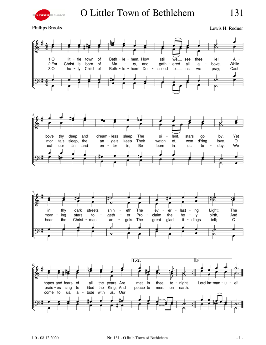 O Little Town Of Bethlehem - piano tutorial