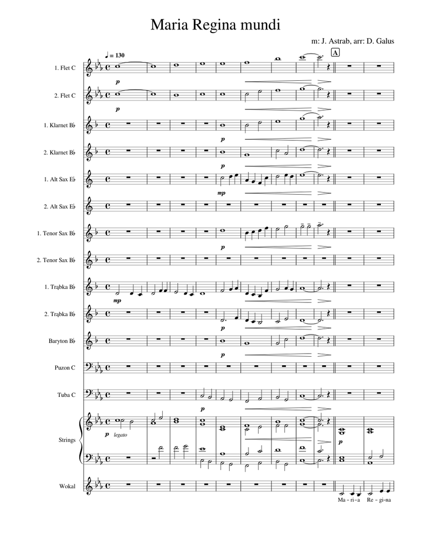 Maria Regina mundi Sheet Music for Piano, Trombone, Euphonium, Tuba ...