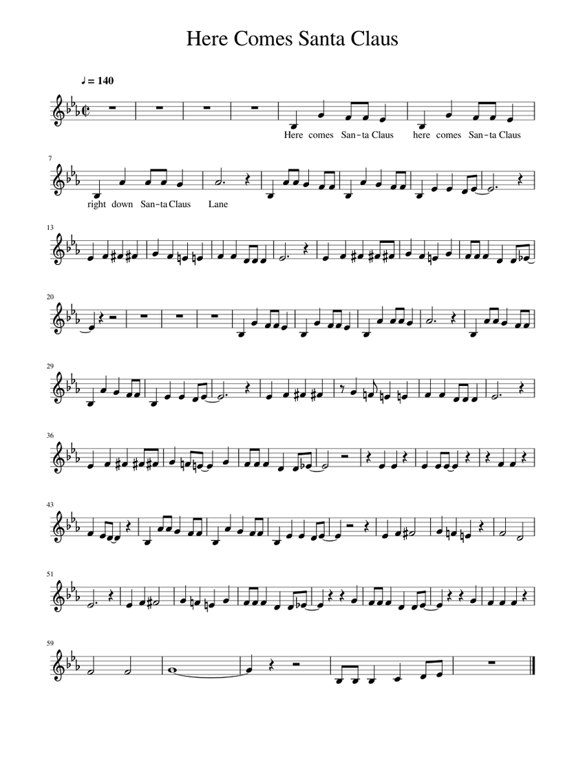 Here Comes Santa Claus Sheet Music for Piano (Solo) Easy | MuseScore.com