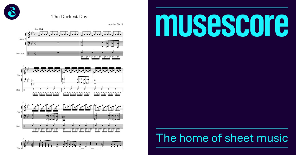 The Darkest Day Sheet Music for Piano, Drum group (Mixed Duet ...