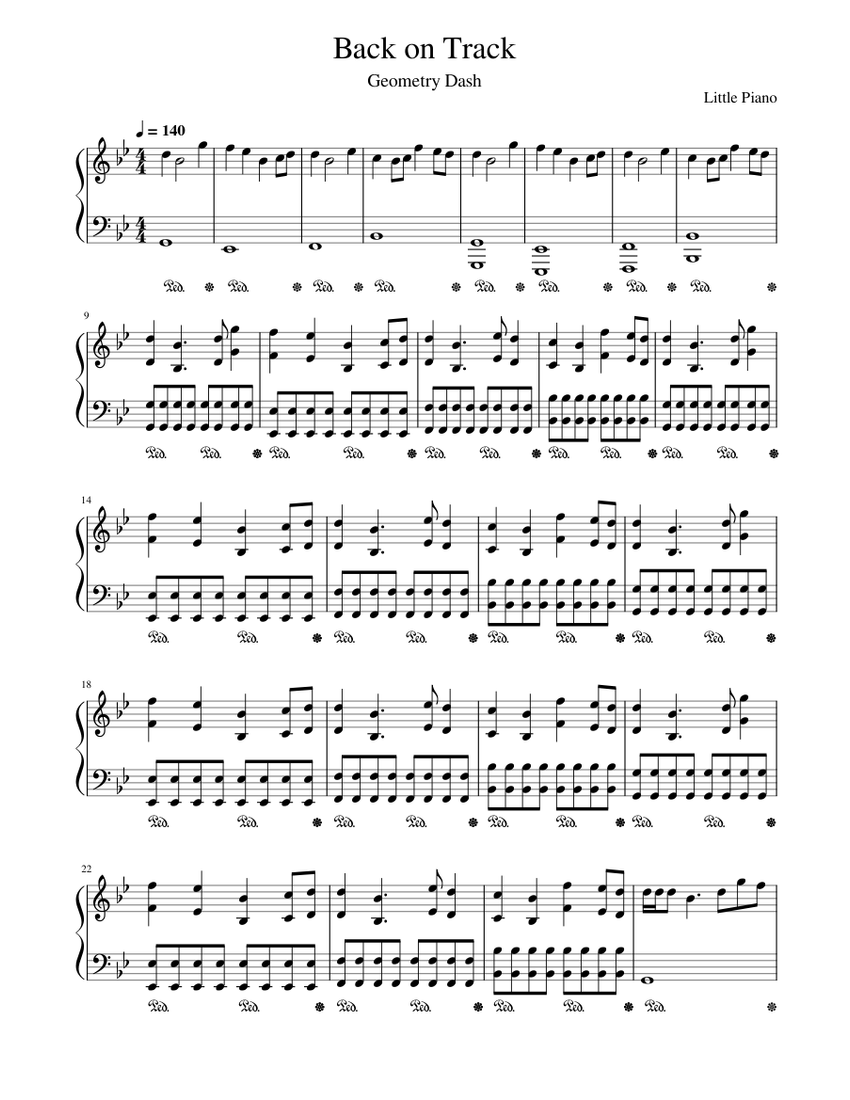 Geometry dash - Back on Track – Misc Computer Games Sheet music for ...