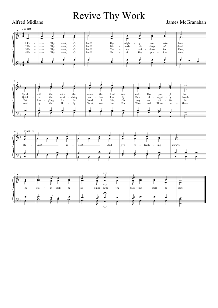 350 Revive Thy Work Sheet music for Piano (Solo) Easy | Musescore.com